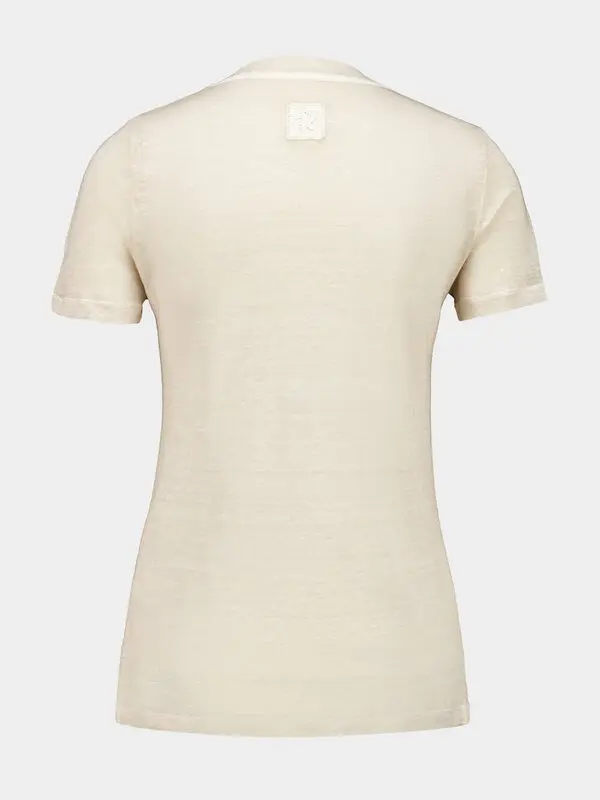120% Lino Linen Jersey V-neck T-shirt