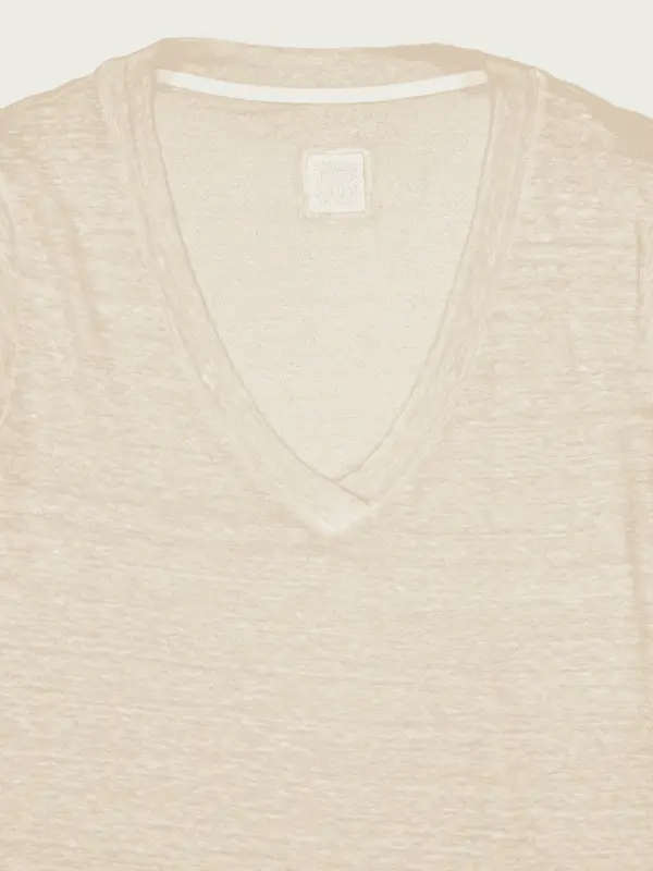 120% Lino Linen Jersey V-neck T-shirt