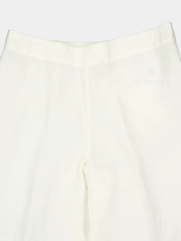 120% Lino Linen Casual Fit Trousers - Cream
