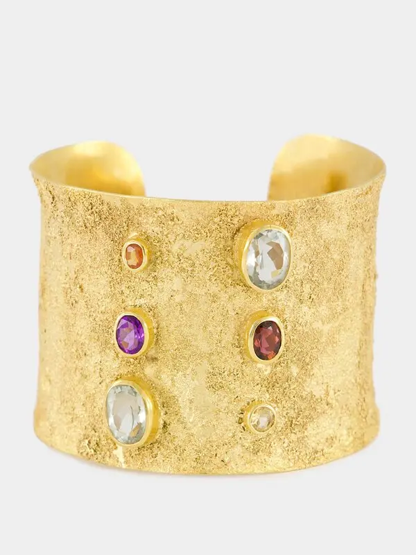 MARIA JOÃO BAHIA Cuff Bracelet With Amethyst And Citrine - Gold