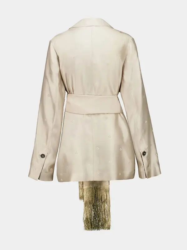 FERRAGAMO Safari Silk Overshirt - Beige