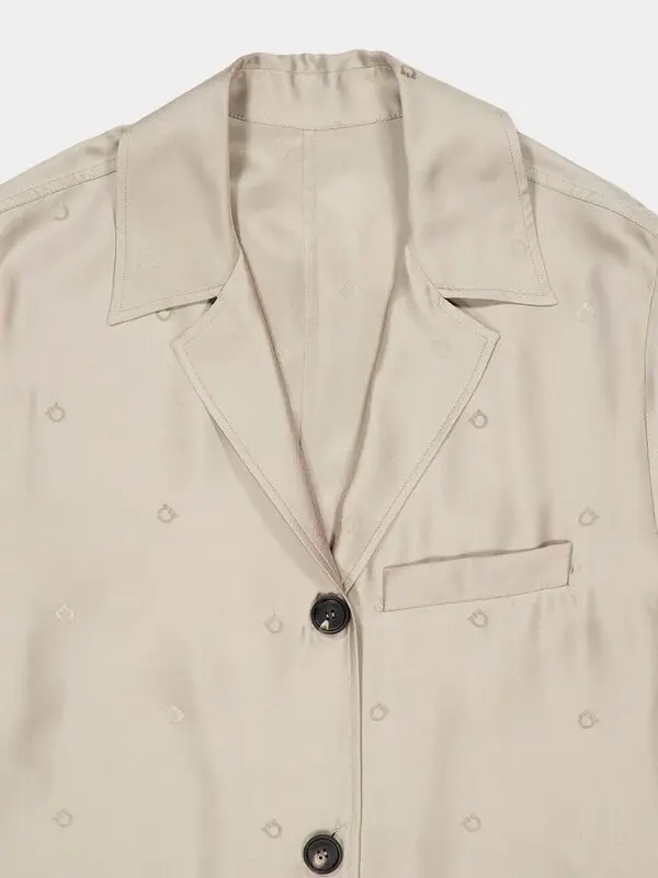 FERRAGAMO Safari Silk Overshirt - Beige