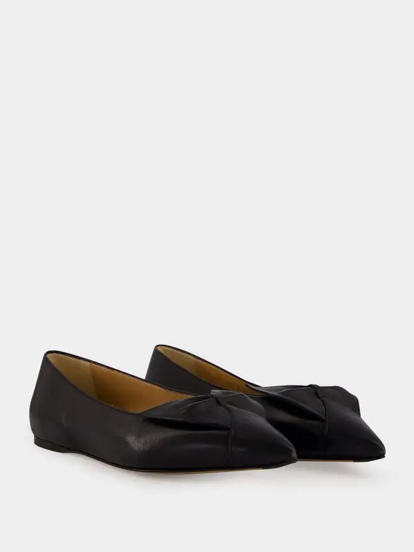 FERRAGAMO Soft Bow Ballet Flats - Black