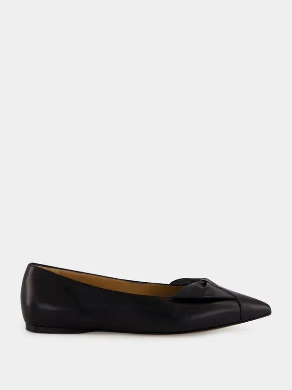 FERRAGAMO Soft Bow Ballet Flats - Black