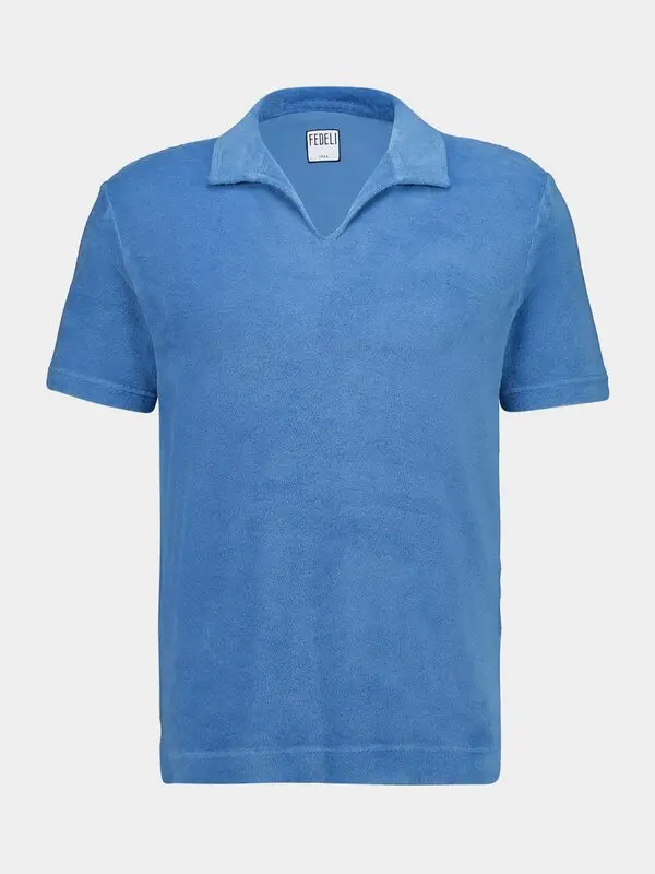 Fedeli Steel Peter Terry Cotton Polo - Blue