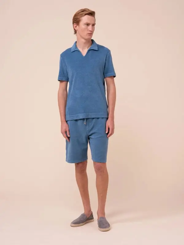 Fedeli Steel Peter Terry Cotton Polo - Blue