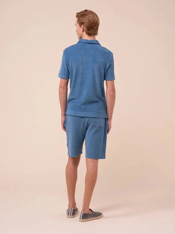 Fedeli Steel Peter Terry Cotton Polo - Blue