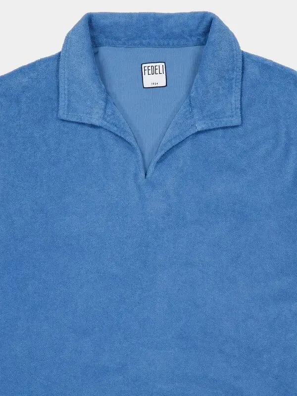 Fedeli Steel Peter Terry Cotton Polo - Blue