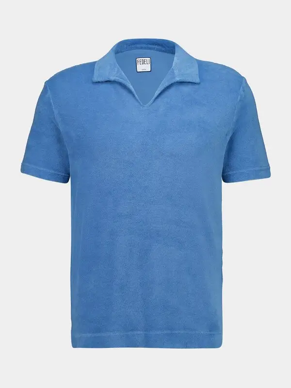 Fedeli Steel Peter Terry Cotton Polo - Blue