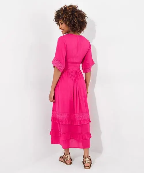 JOE BROWNS Crochet Trim Boho Midi Dress