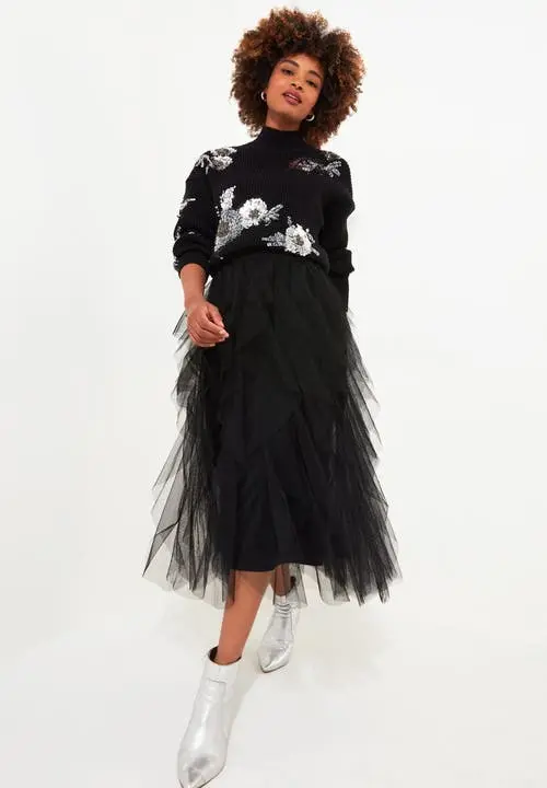 JOE BROWNS Tulle Midi Skirt - Black