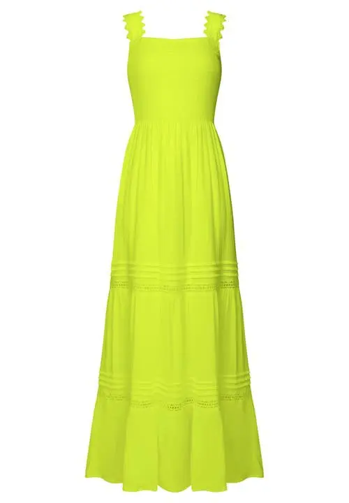 JOE BROWNS Square Neck Maxi Dress With Crochet Trim
