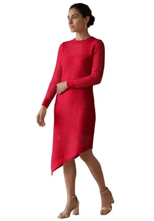 JOE BROWNS Polka Dot Smocked Midi Dress - Vivid Red