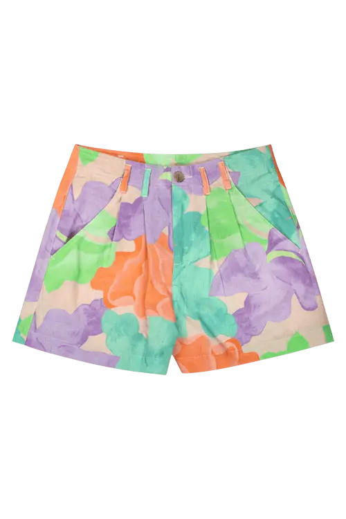 UNTITLED IN MOTION Maximon Pleated Linen Shorts - Drimys