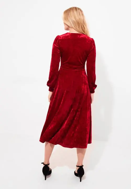JOE BROWNS Crushed Velvet A-line Midi Dress