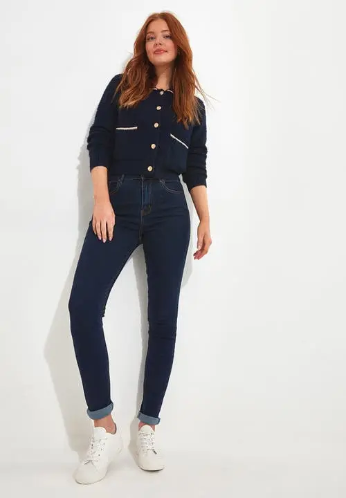 JOE BROWNS High-waisted Skinny Jeans With A 29" Inseam - Dark Blue