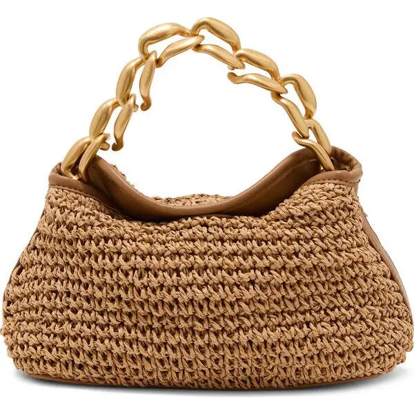REISS Peony Raffia Effect Chain Handle Clutch