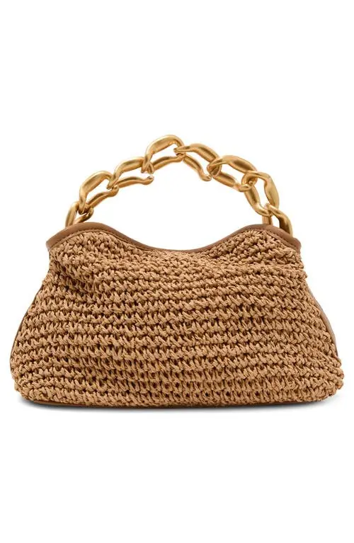 REISS Peony Raffia Effect Chain Handle Clutch