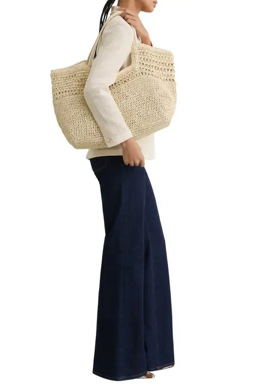 REISS Evelyn Raffia-effect Tote
