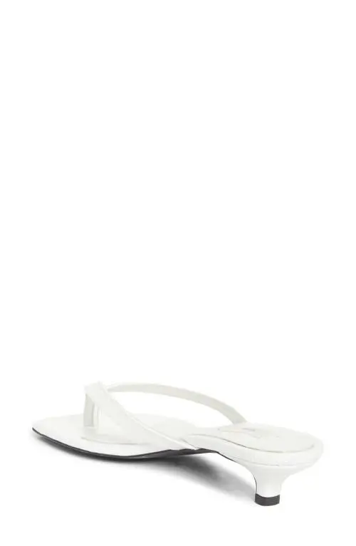 TOTEME Croc Embossed Kitten Heel Flip Flop - White