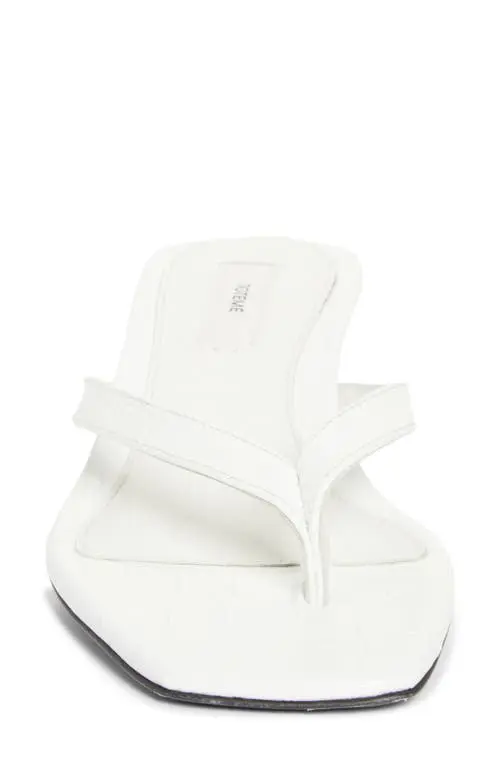 TOTEME Croc Embossed Kitten Heel Flip Flop - White