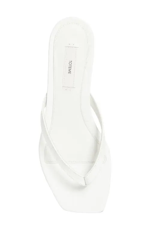TOTEME Croc Embossed Kitten Heel Flip Flop - White