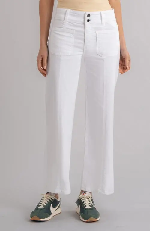 Kut From The Kloth Patch Pocket High-waist Wide-leg Jeans - White