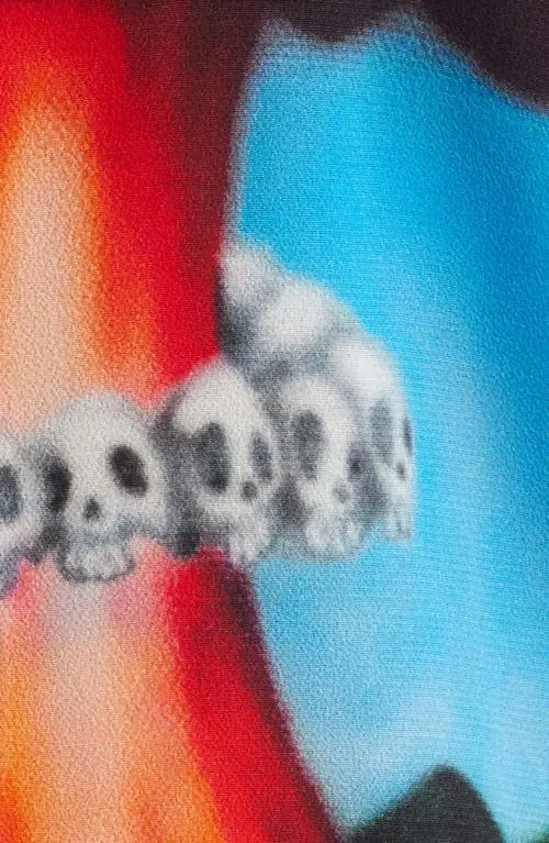 BRAIN DEAD Explosion Graphic Button-up Shirt - Blue Multi