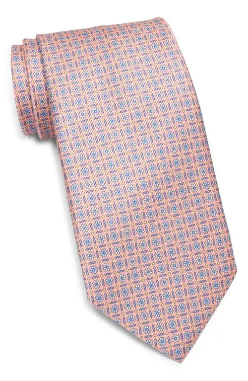David Donahue Silk Jacquard Neck Tie - Melon