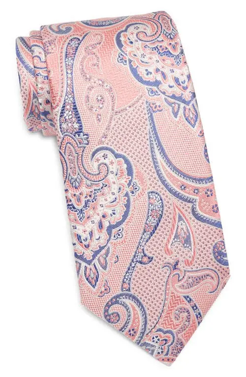 David Donahue Paisley Silk Tie - Melon