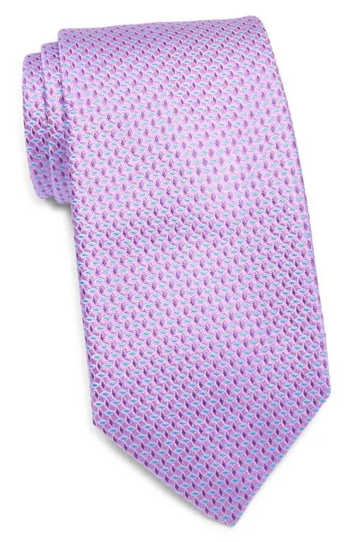 David Donahue Geo Jacquard Silk Tie - Berry