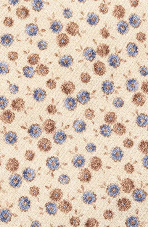 David Donahue Floral Silk Neck Tie - Dune