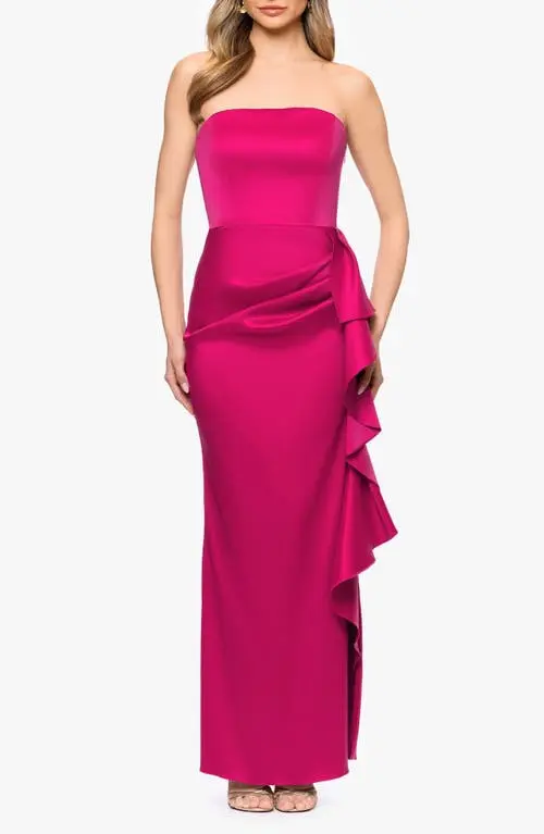 Betsy & Adam Stretch Mikado Column Gown