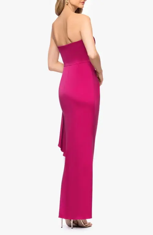 Betsy & Adam Stretch Mikado Column Gown
