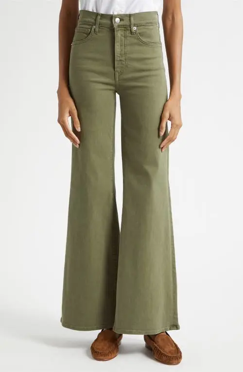 Veronica Beard Joplin Wide Leg Flare Jeans - Army
