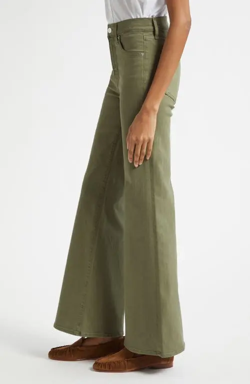 Veronica Beard Joplin Wide Leg Flare Jeans - Army