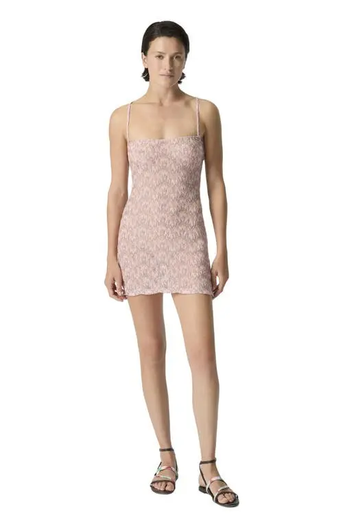 Missoni Mini Cover-up Dress In Lamé Viscose With Foliage Motif - Multicoloured