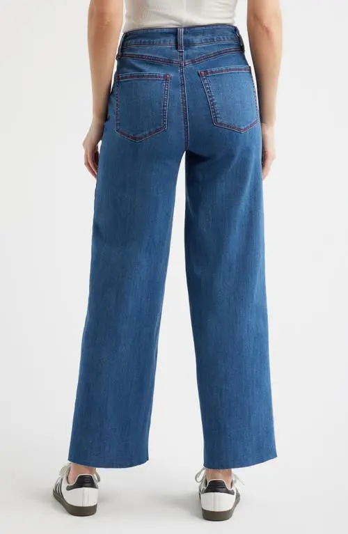 1822 Denim Seamed Wide Leg Jeans