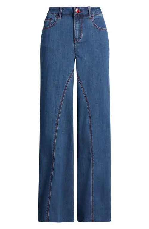 1822 Denim Seamed Wide Leg Jeans