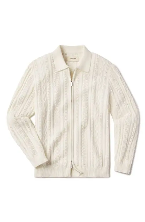 THE NORMAL BRAND Cable Stitch Zip Front Cardigan