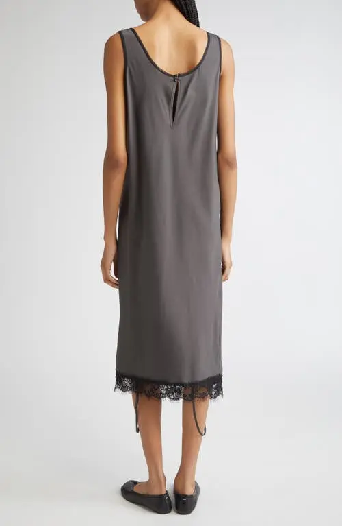 MAISON MARGIELA Convertible Lace Trim Satin Midi Dress