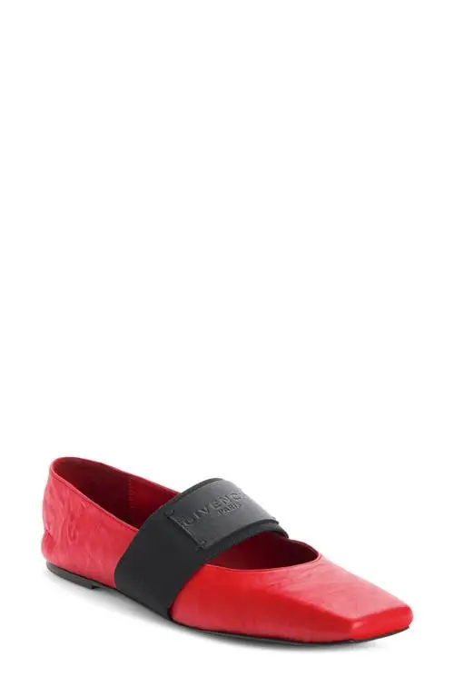 Givenchy Square Toe Mary Jane Flat - Vermillon