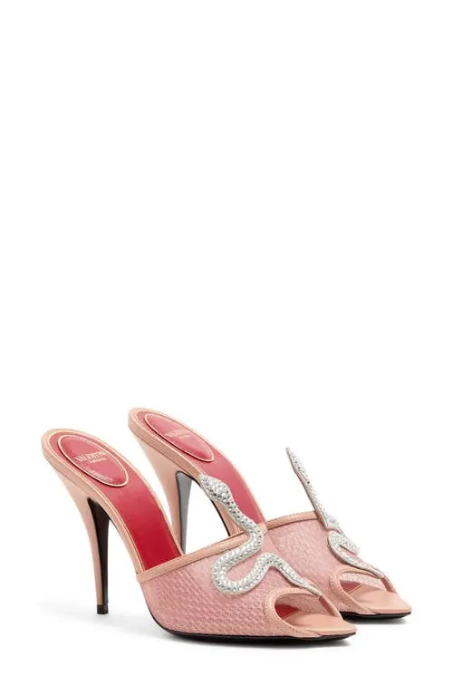 Valentino Garavani Coeur Vipère Mesh Sandal - Pink