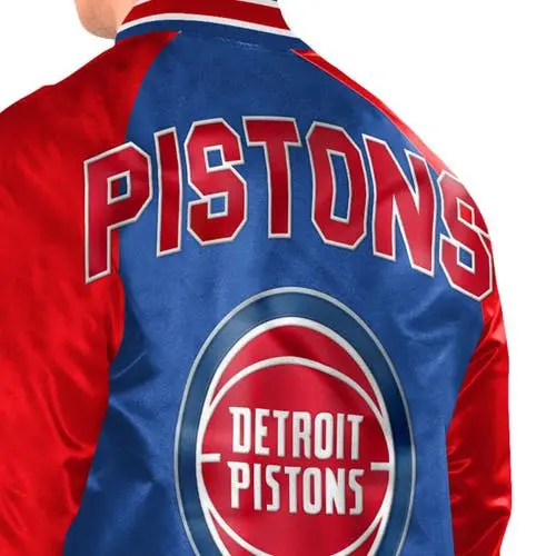 STARTER Detroit Pistons Inductee Raglan Varsity Jacket