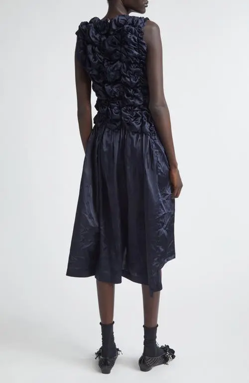 Comme Des Garçons Gathered Ruffle Satin Dress
