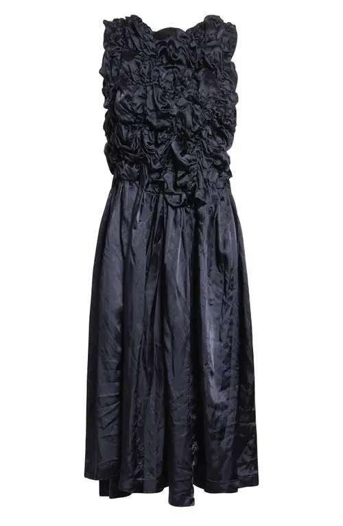 Comme Des Garçons Gathered Ruffle Satin Dress