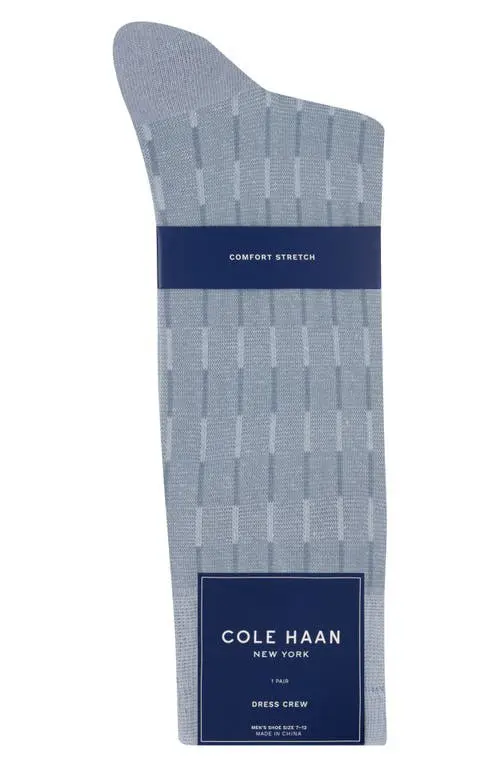Cole Haan Stripe Cotton Blend Dress Socks - Medium Blue