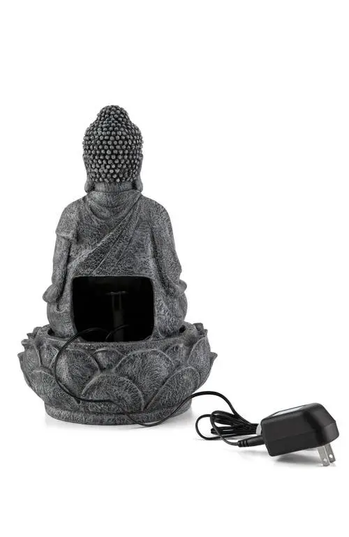GLITZHOME Zen-style Polyresin Table Fountain With Pump And Led Light