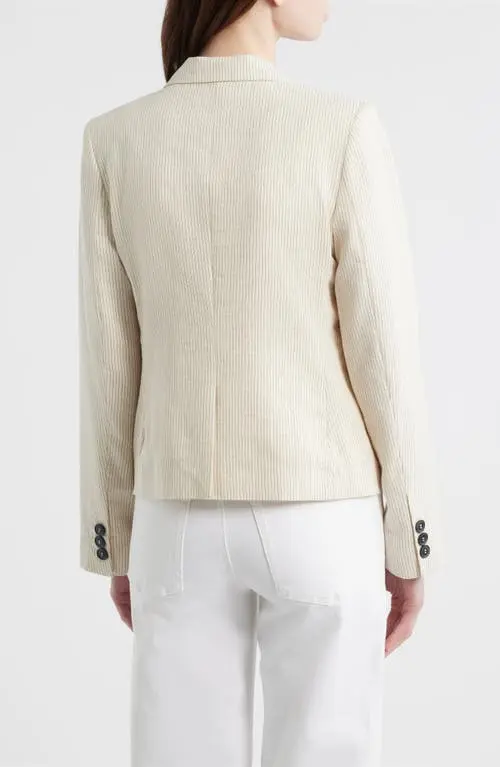 FRAME Striped Blazer - Ecru Multi
