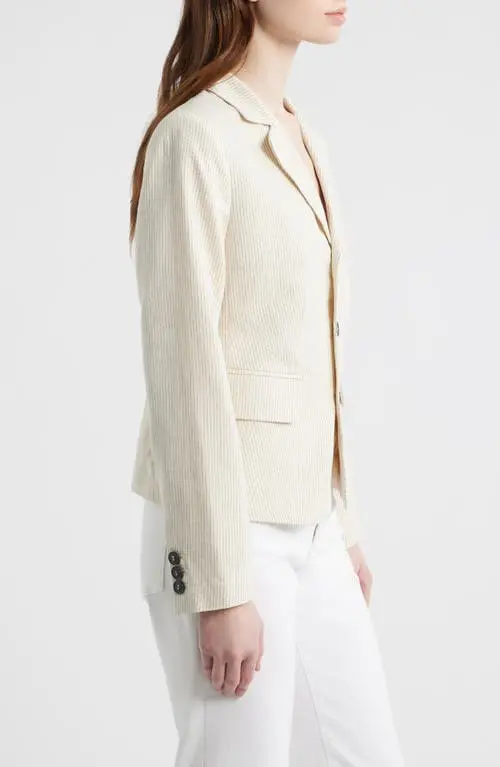 FRAME Striped Blazer - Ecru Multi